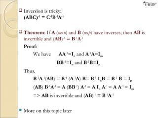 Linear Algebra and Matrix | PPT