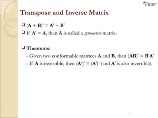 Linear Algebra and Matrix | PPT