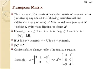 Linear Algebra and Matrix | PPT