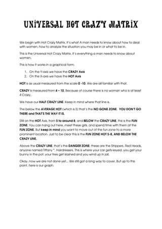 HOT CRAZY MATRIX for Men and CUTE vs RICH MATRIX for WOMEN | PDF