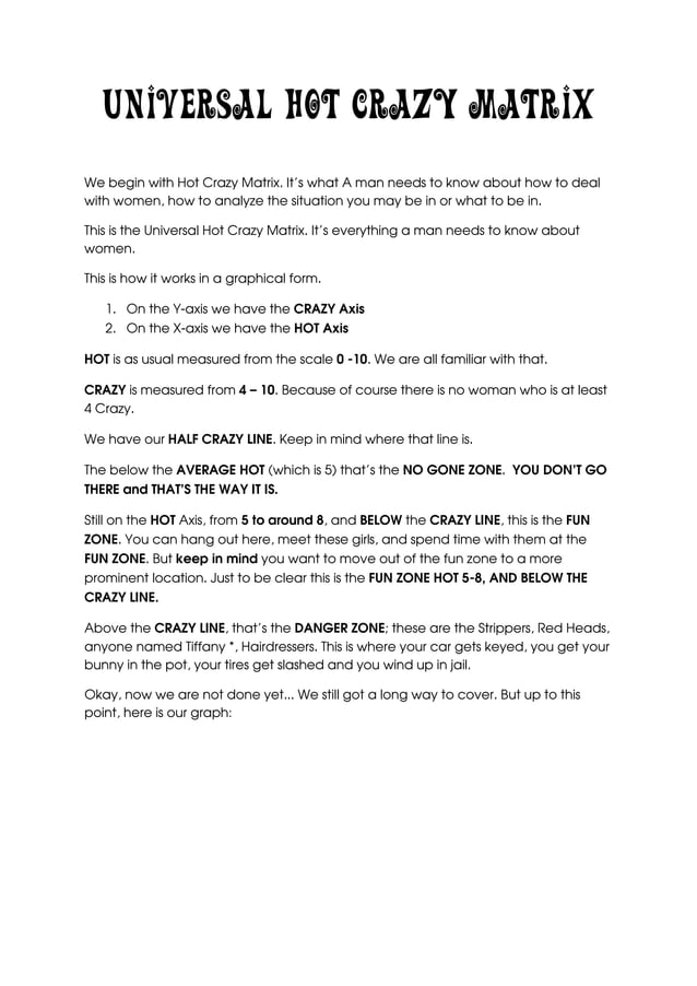 HOT CRAZY MATRIX for Men and CUTE vs RICH MATRIX for WOMEN | PDF