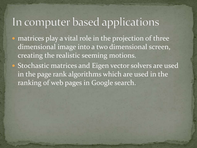 Matrix and it's Application | PPTX