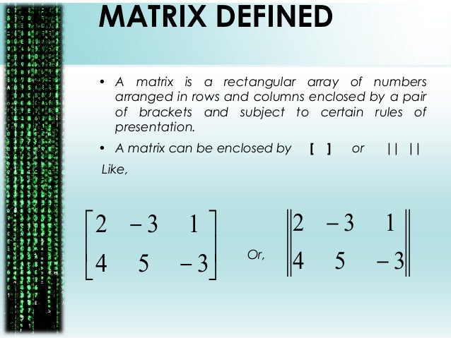 Matrix Algebra : Mathematics for Business