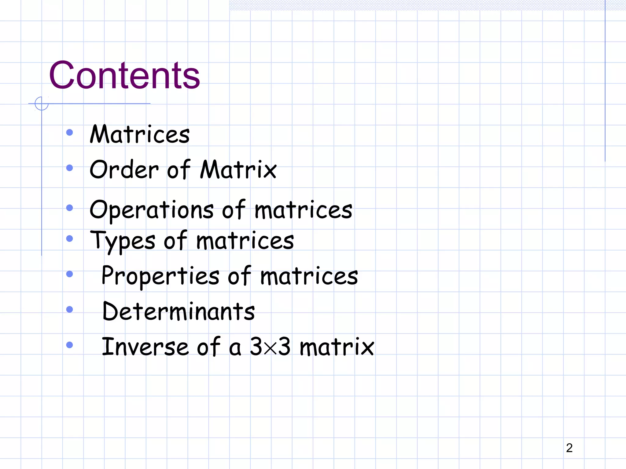 Matrix and Determinants | PPT
