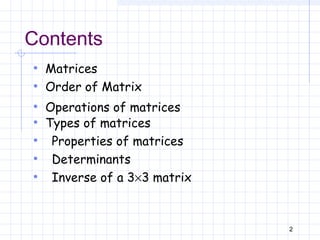 Matrix and Determinants | PPT