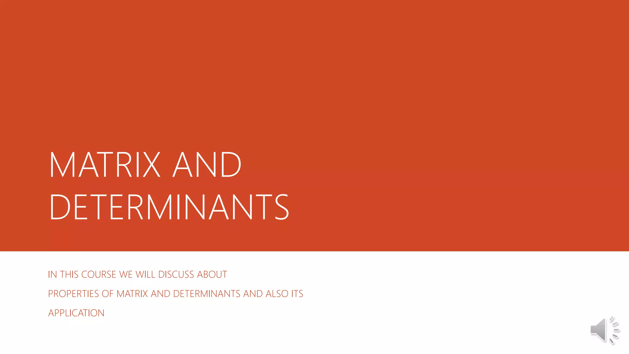 Matrices and determinants Part -1 | PPT