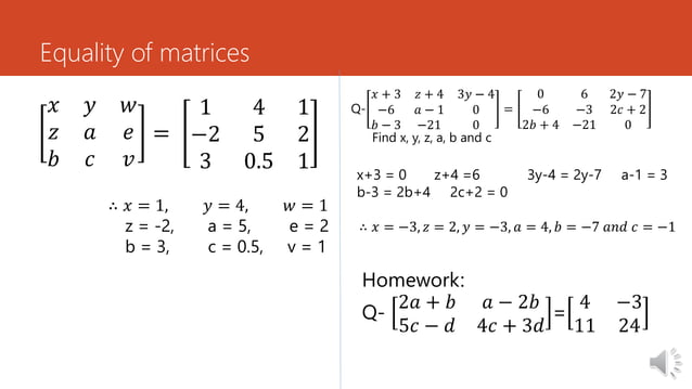Matrices and determinants Part -1 | PPT