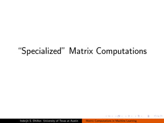 Matrix Computations in Machine Learning | PDF