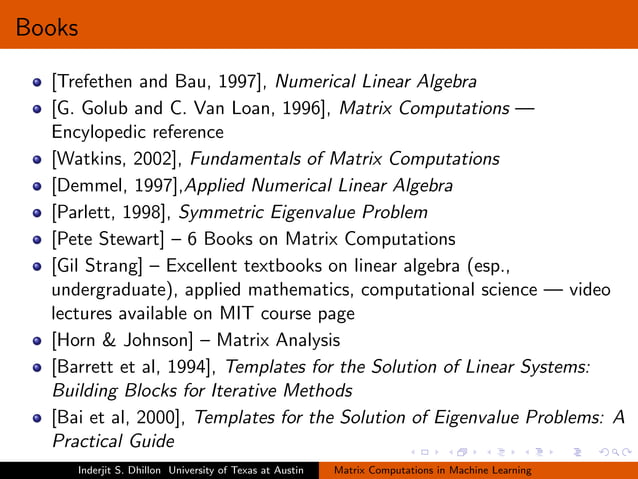 Matrix Computations in Machine Learning | PDF