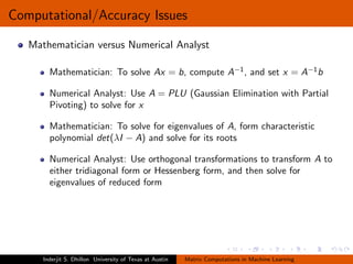 Matrix Computations in Machine Learning | PDF
