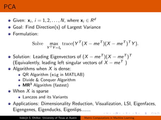 Matrix Computations in Machine Learning | PDF