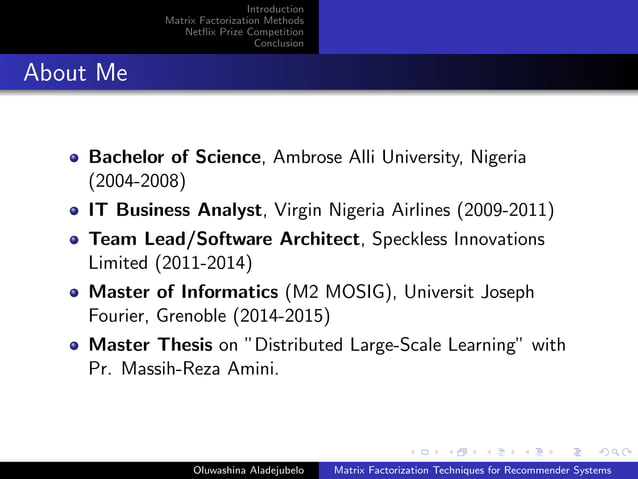Matrix Factorization Technique For Recommender Systems Ppt