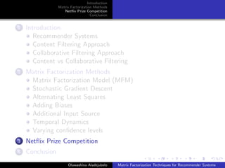 Matrix Factorization Technique for Recommender Systems | PDF