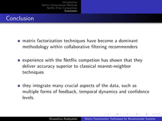Matrix Factorization Technique for Recommender Systems | PDF