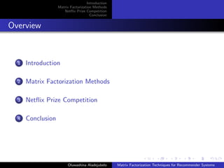 Matrix Factorization Technique for Recommender Systems | PDF