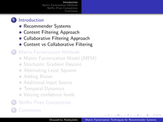 Matrix Factorization Technique for Recommender Systems | PDF