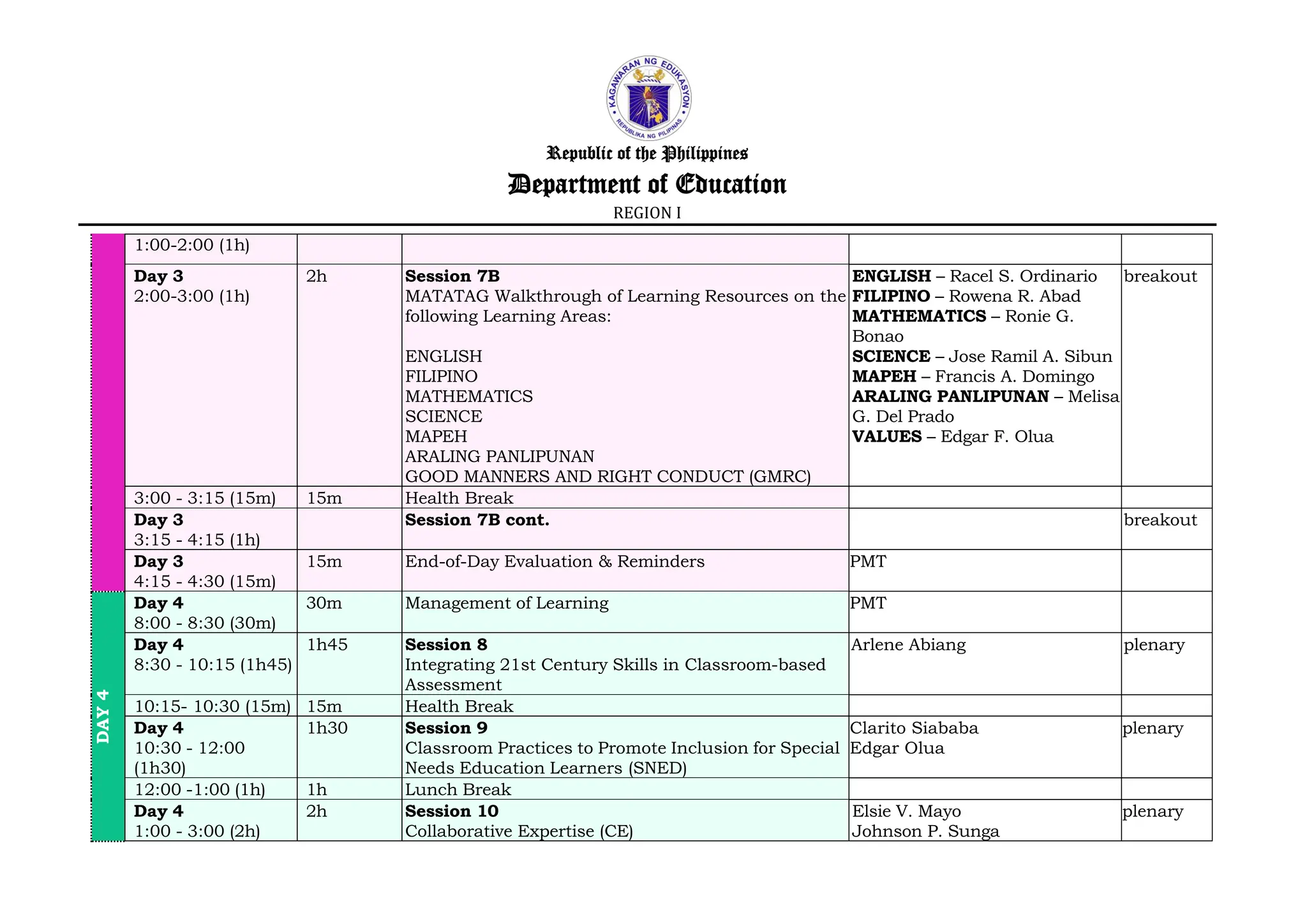 Matatag Curriculum Training Matrix-G7.pdf