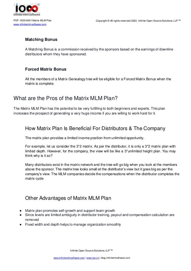 Matrix MLM Plan - The Complete Details You Must Know | PPTX