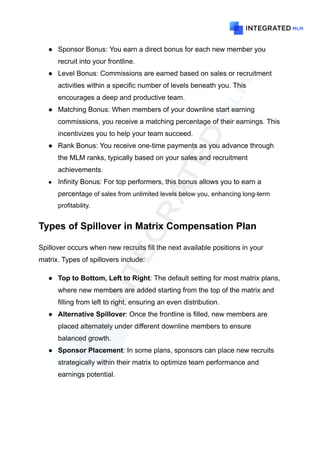 Matrix MLM Compensation Plan Guide: Unlocking the global benefits of the Matrix MLM | PDF