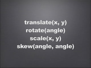 CSS/SVG Matrix Transforms | PPT