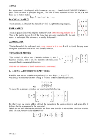 Introduction To Matrix | PDF