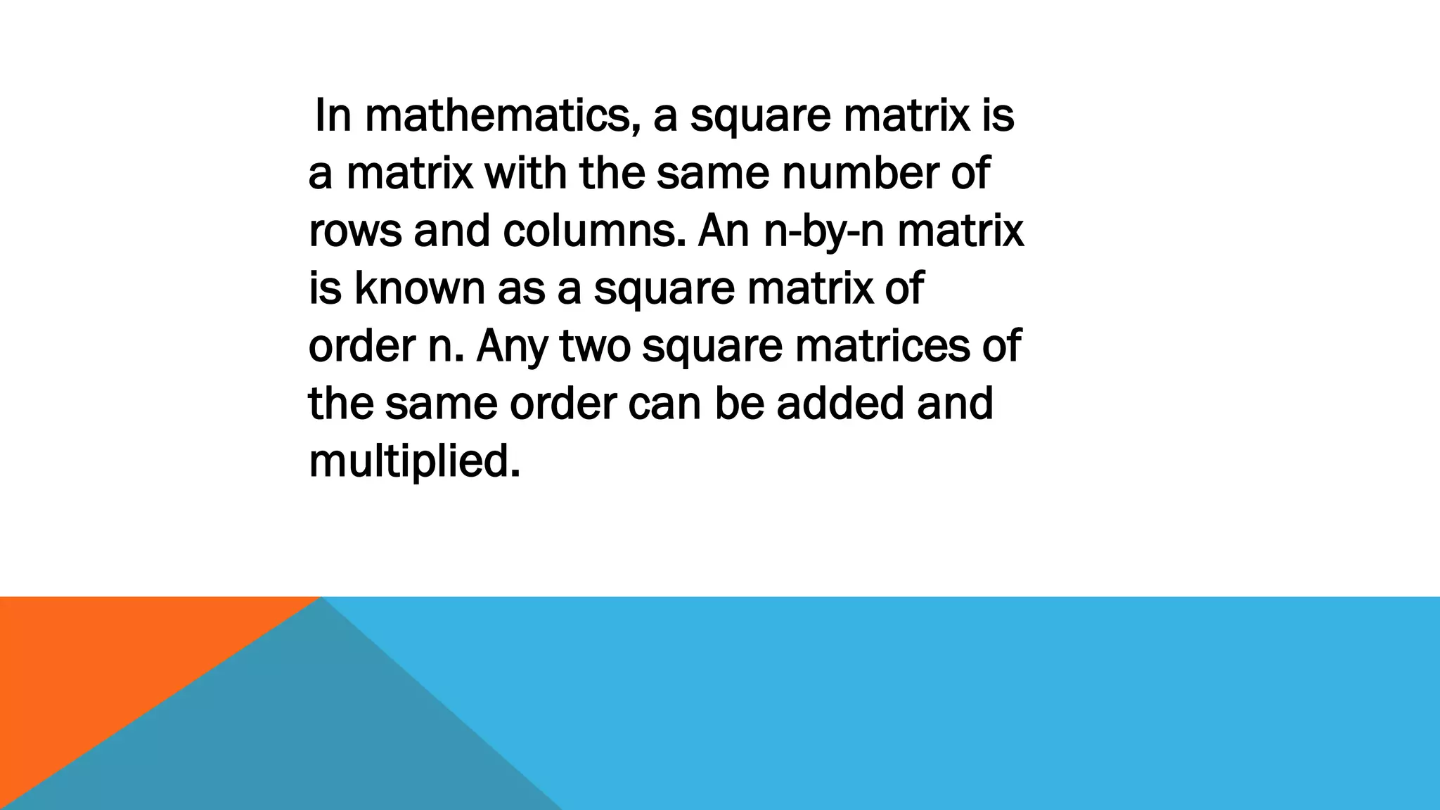 square matrix | PPTX