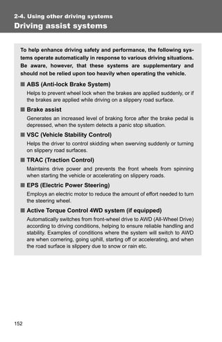 2012 Toyota Matrix Driving Systems | PDF