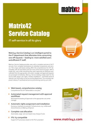 Matrix42 Service Catalog | PDF