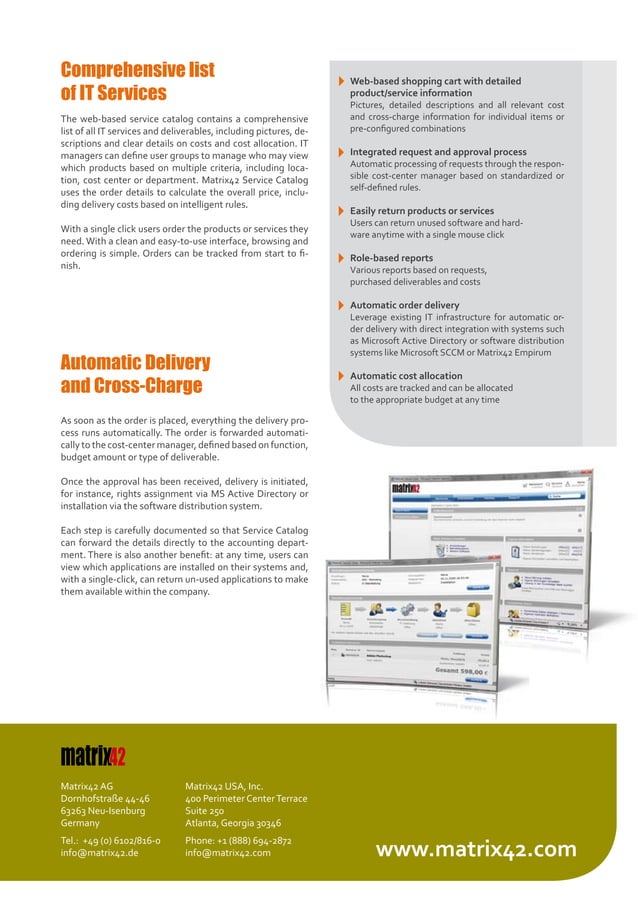 Matrix42 Service Catalog | PDF