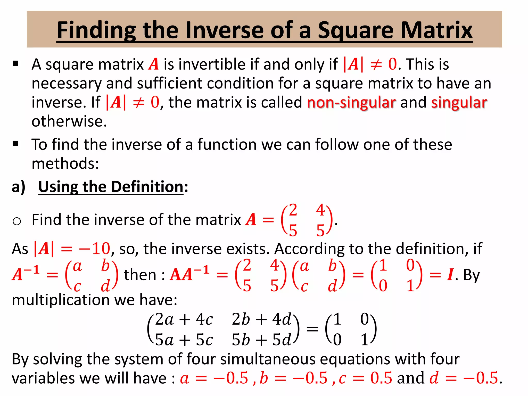 Matrix algebra | PDF