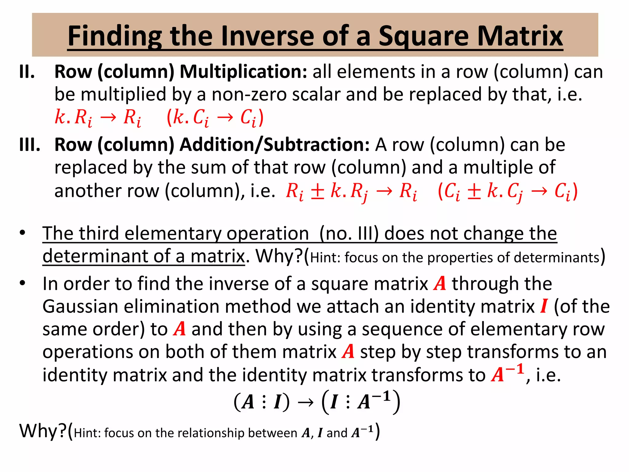 Matrix algebra | PDF