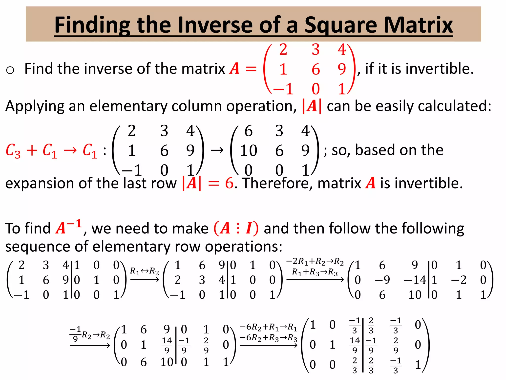 Matrix algebra | PDF