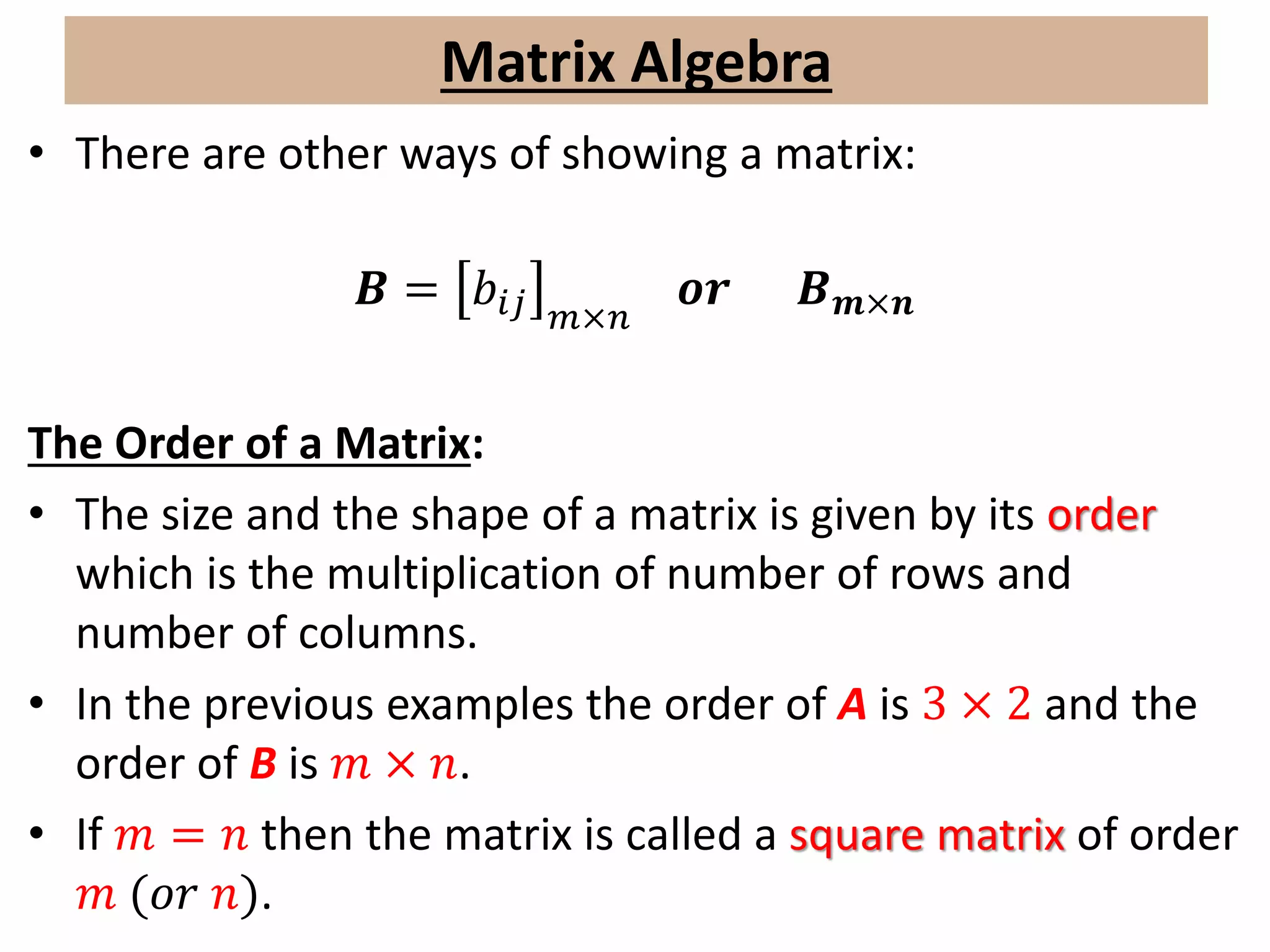 Matrix algebra | PDF