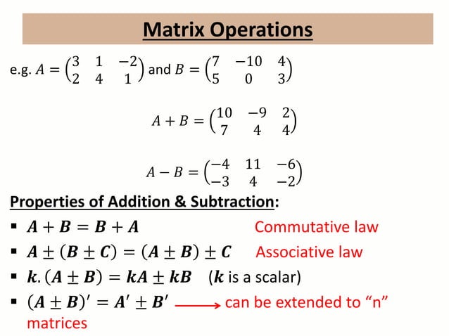 Matrix algebra