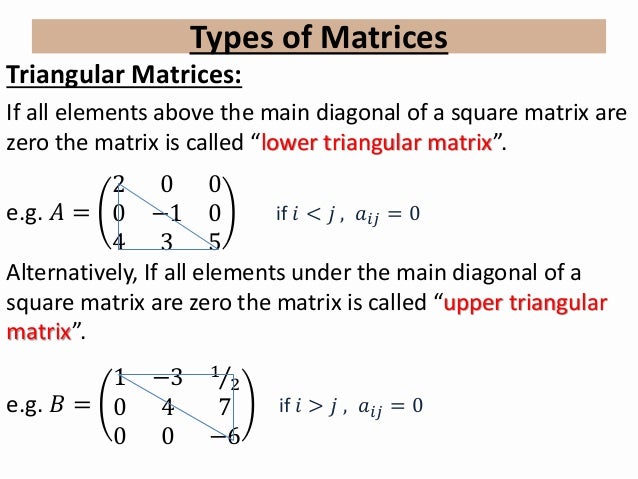Matrix algebra
