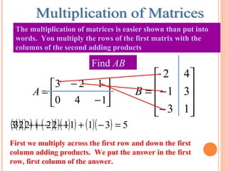 Matrix algebra | PPT