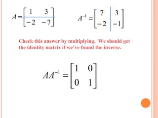 Matrix algebra | PPT