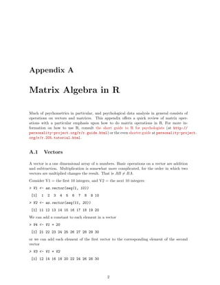 Matrix algebra in_r | PDF