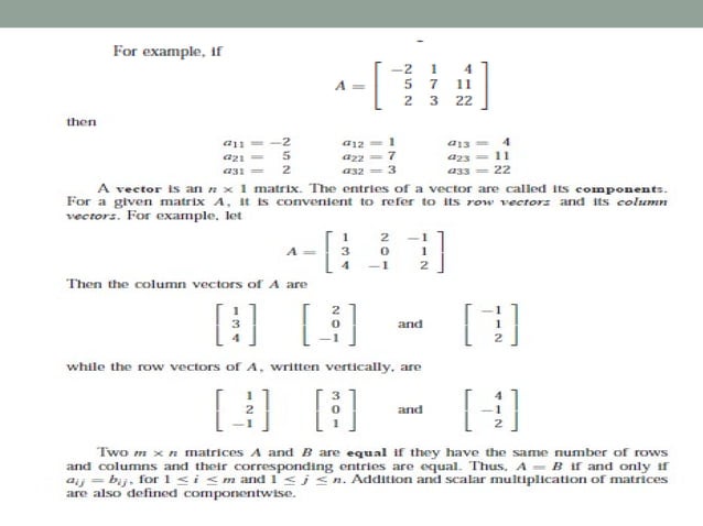 definition types operations properties application of matrices | PPT