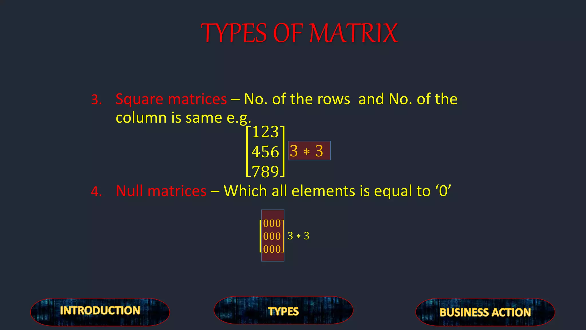 Matrix and it's application | PPTX