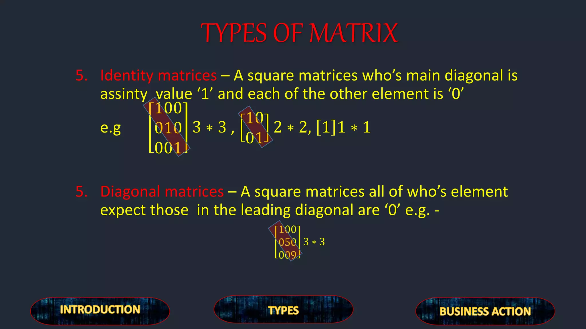 Matrix and it's application | PPTX