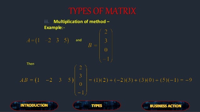 Matrix and it's application