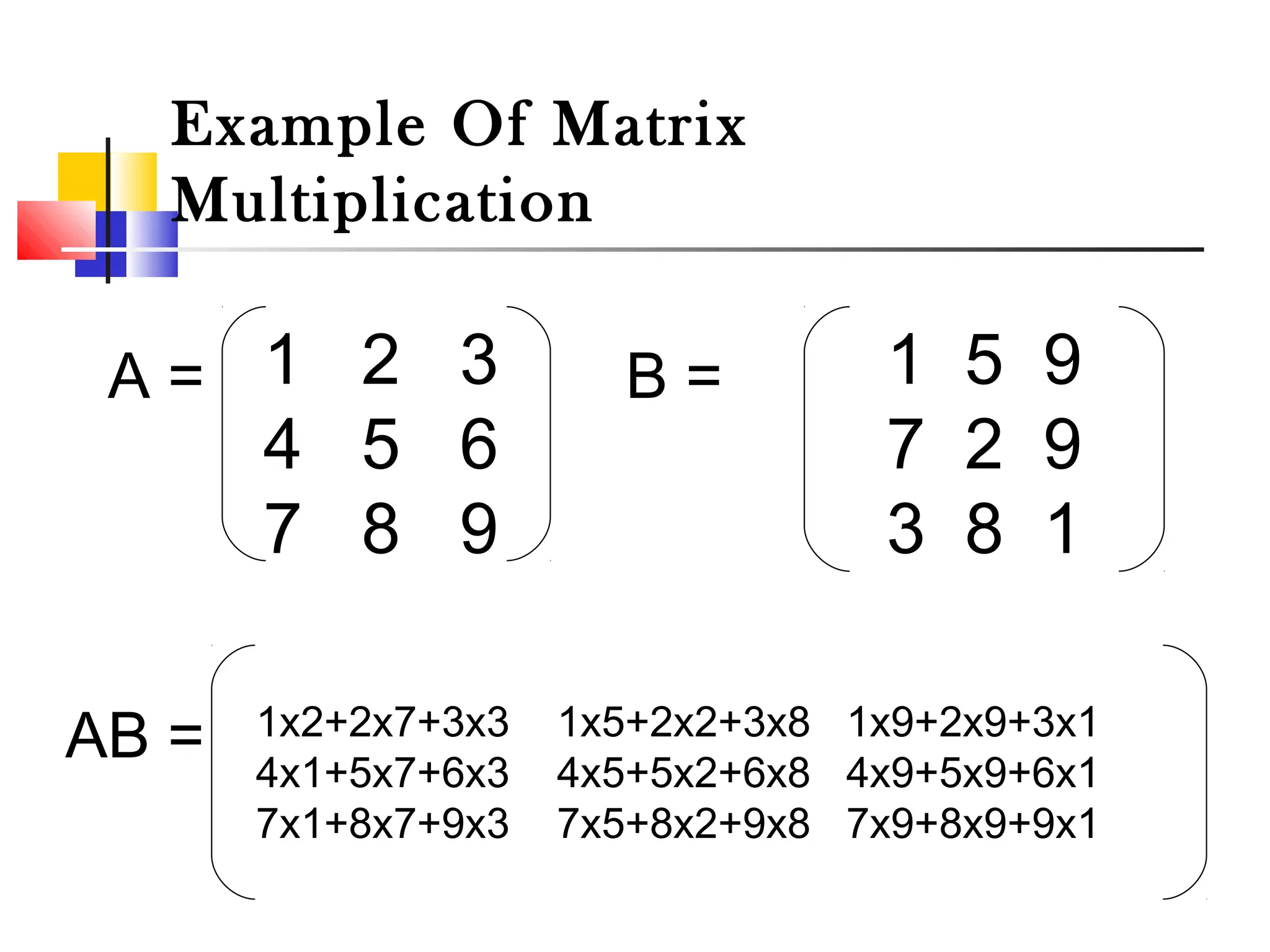 Matrix and its operation (addition, subtraction, multiplication) | PPT
