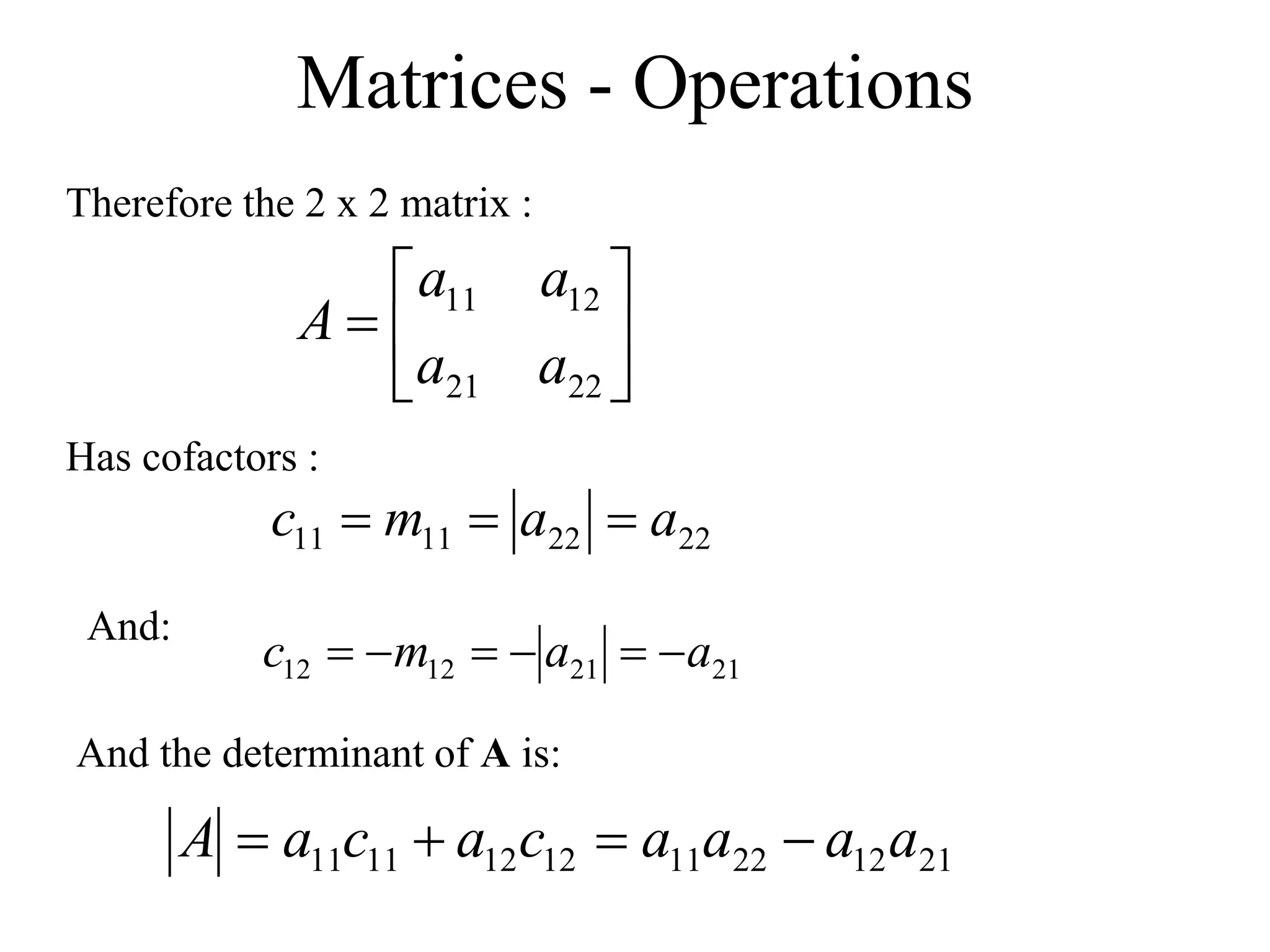 Matrix And Its Operations Pdf