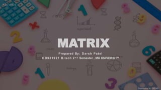 Application of matrices in real life and matrix | PPTX