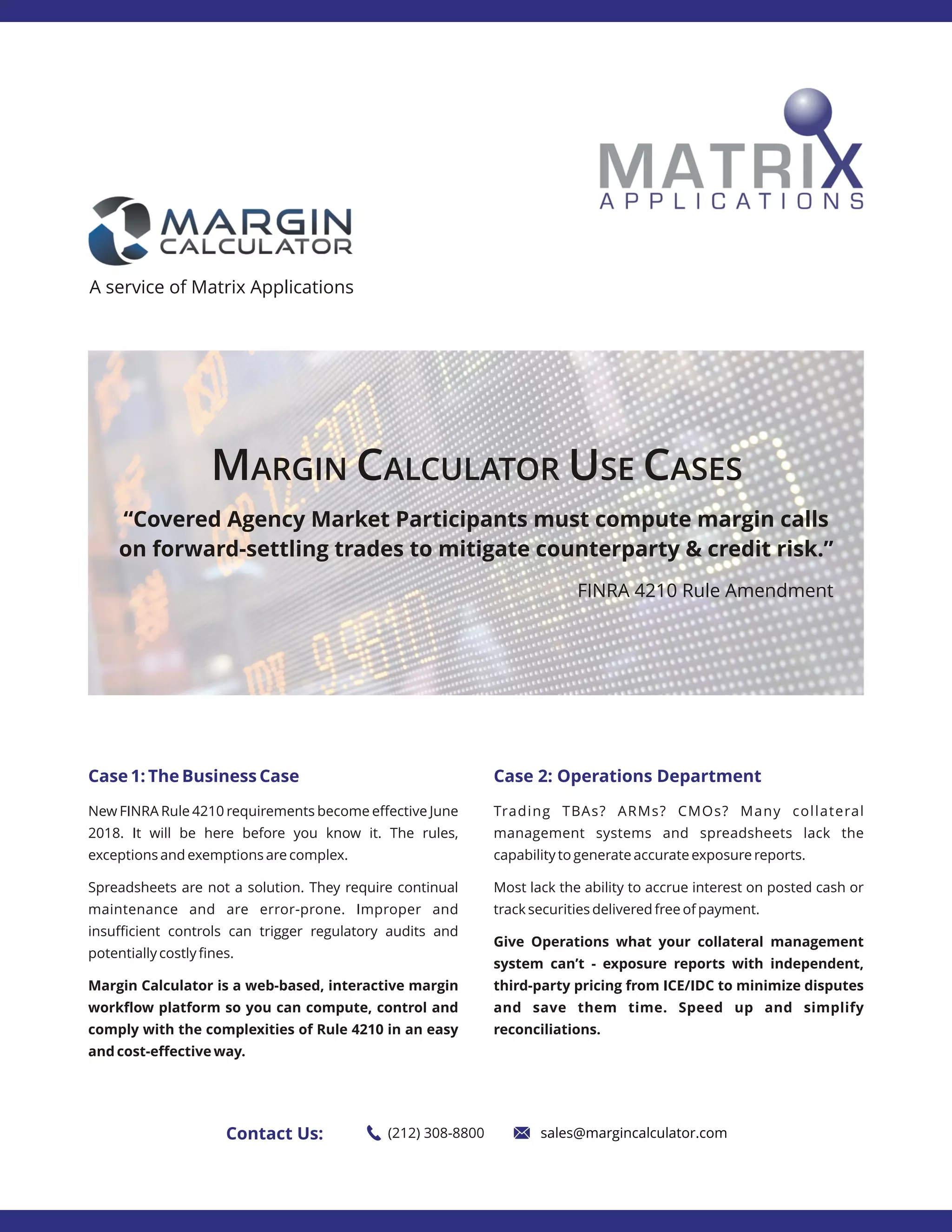 Matrix applications margin calculator use cases - public | PDF ...