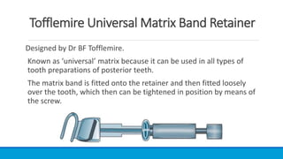 Matricing & Tooth Separation | PDF