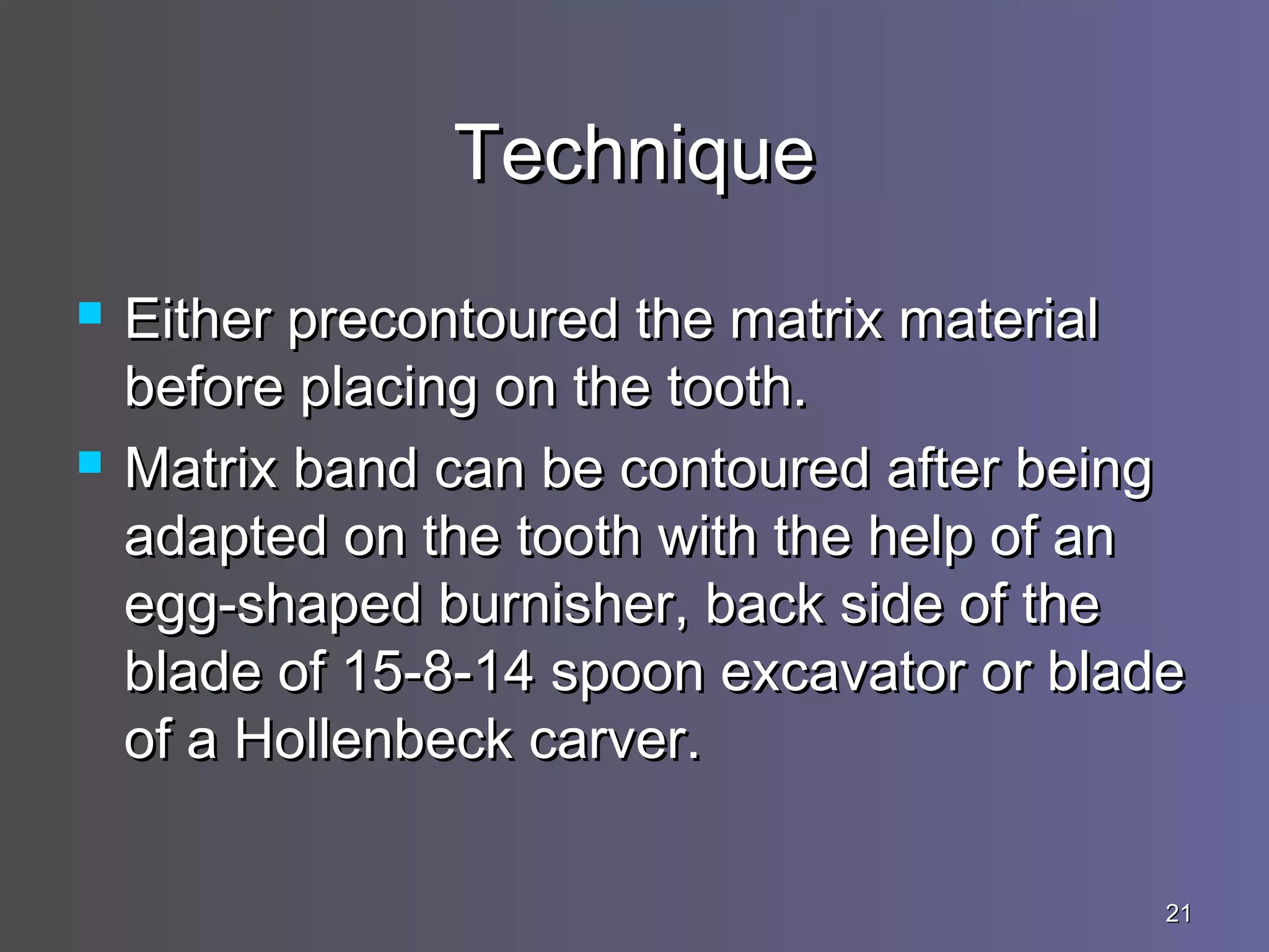 Matrix bands | PPT