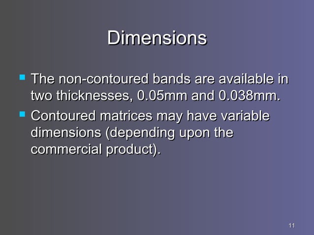 Matrix bands | PPT