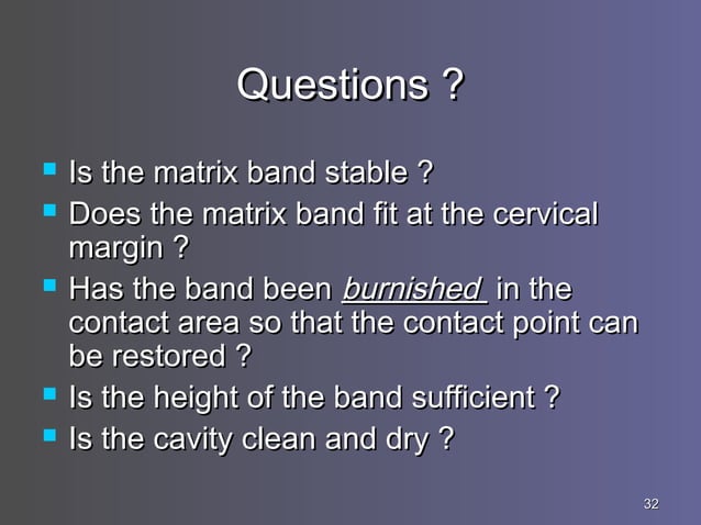 Matrix bands | PPT